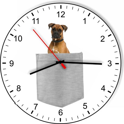 Boxer In Your Pocket Puppy Dog kitchen living room Wall Clock | eBay