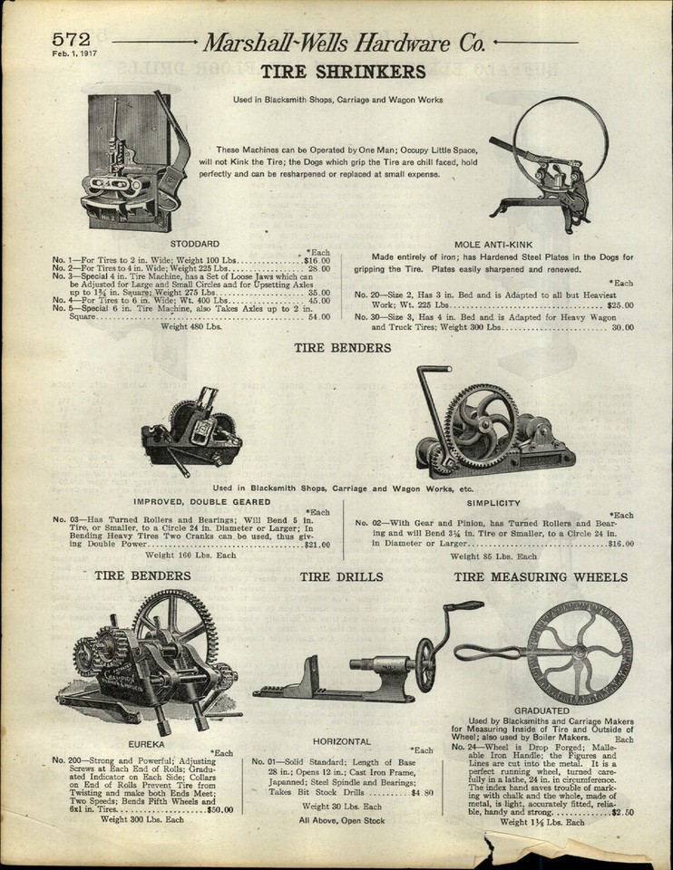 1912-18 PAPER AD Buffalo Electric Post Floor Drill 124CA 121E Tire ...