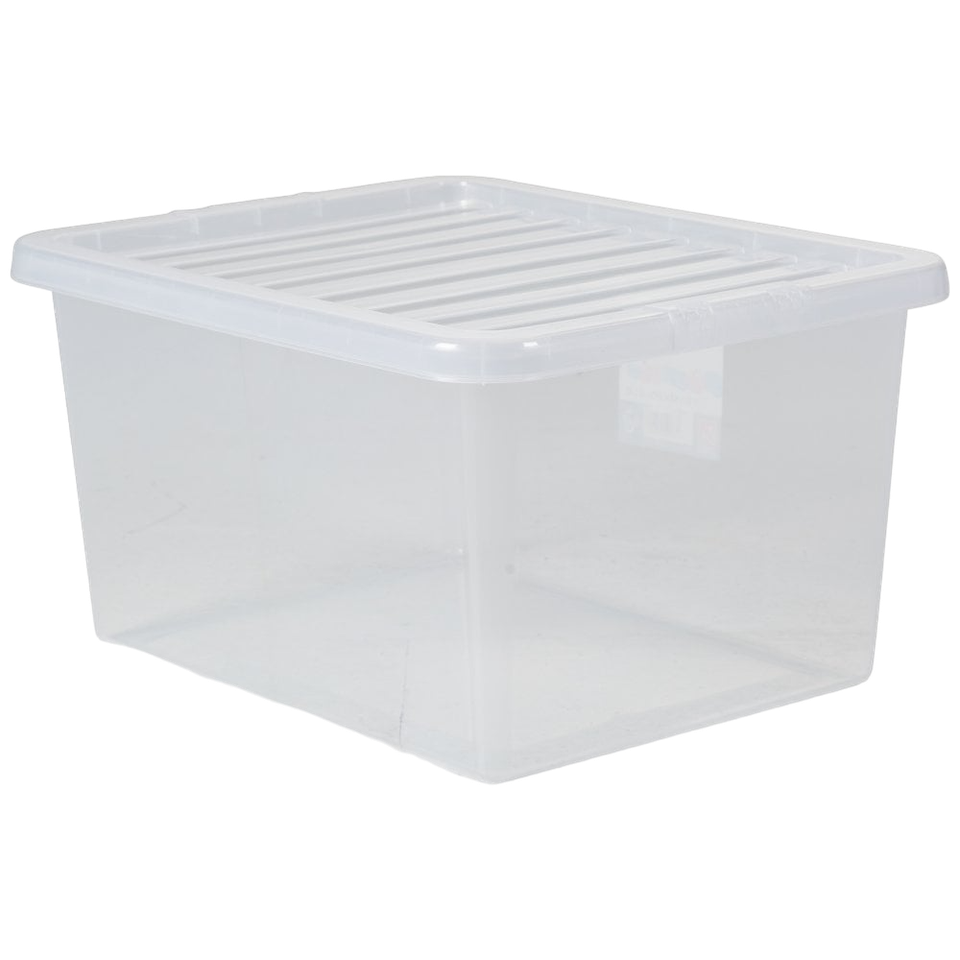 4L-80L Clear Plastic Storage Boxes With Lids Home Office Kitchen ...