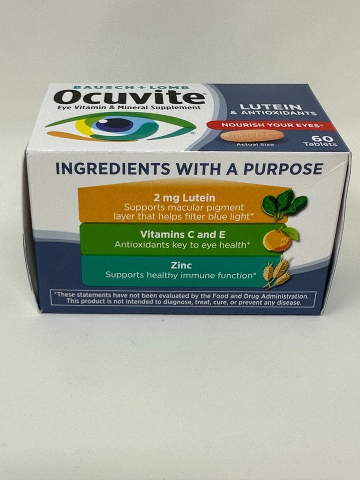 Bausch + Lomb Ocuvite Eye Vitamin & Mineral Supplement Original Tablets ...