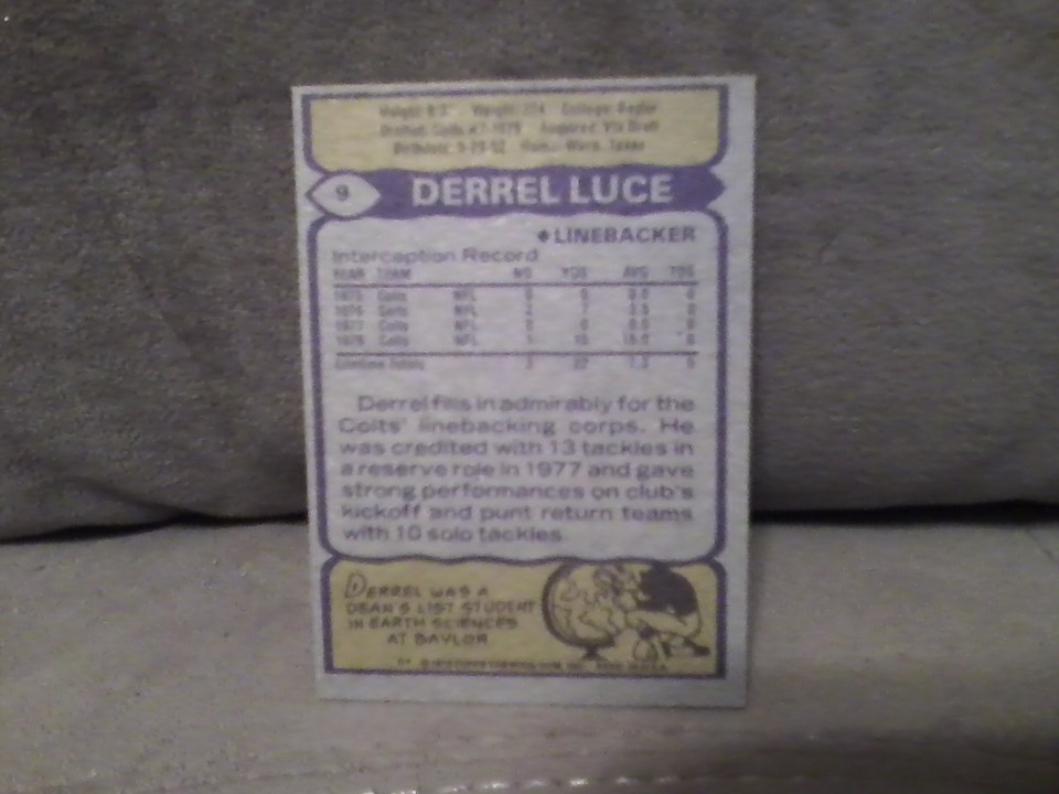 1979 TOPPS DERREL LUCE AUTOGRAPHED CARD | eBay