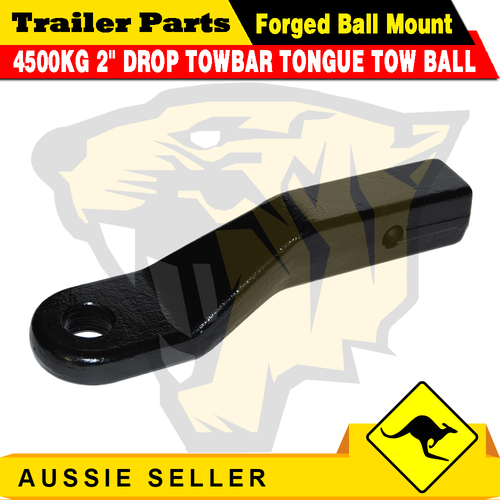 FORGED SOLID STEEL 4500KG 2" DROP TOWBAR TONGUE TOW BALL MOUNT HITCH 2 ...