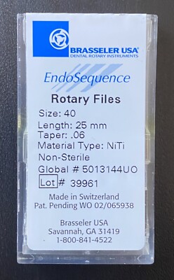 Brasseler Endosequence NiTi Rotary Files Size 40, Length 25mm, Taper ...