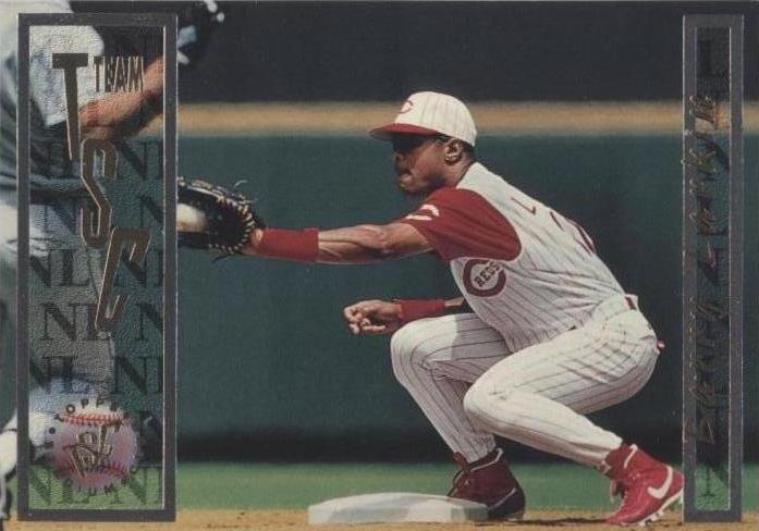 1996 Topps Stadium Club - Barry Larkin #197 Mickey Mantle Cereal Box ...