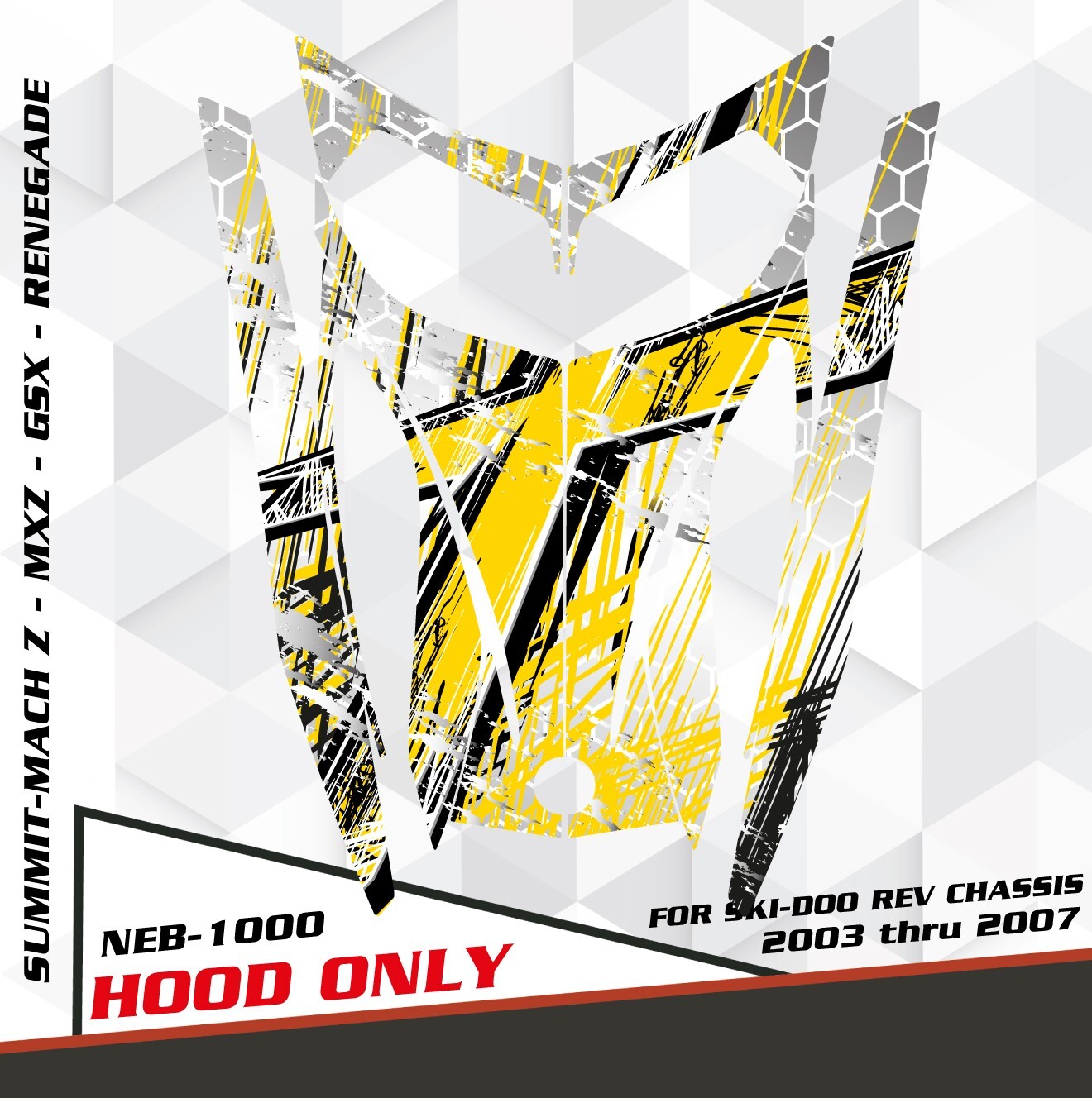 FOR SKI-DOO REV MXZ SUMMIT RENEGADE MACH-Z HOOD WRAP GRAPHIC KIT 03-07 ...
