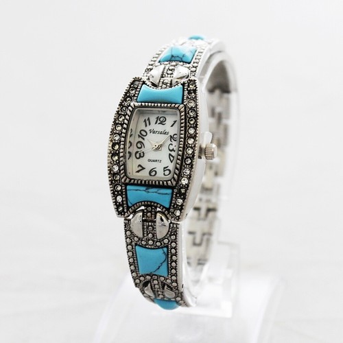 Turquoise Stones, Antique Marcasite Watch in Rectangular MOP Dial | eBay