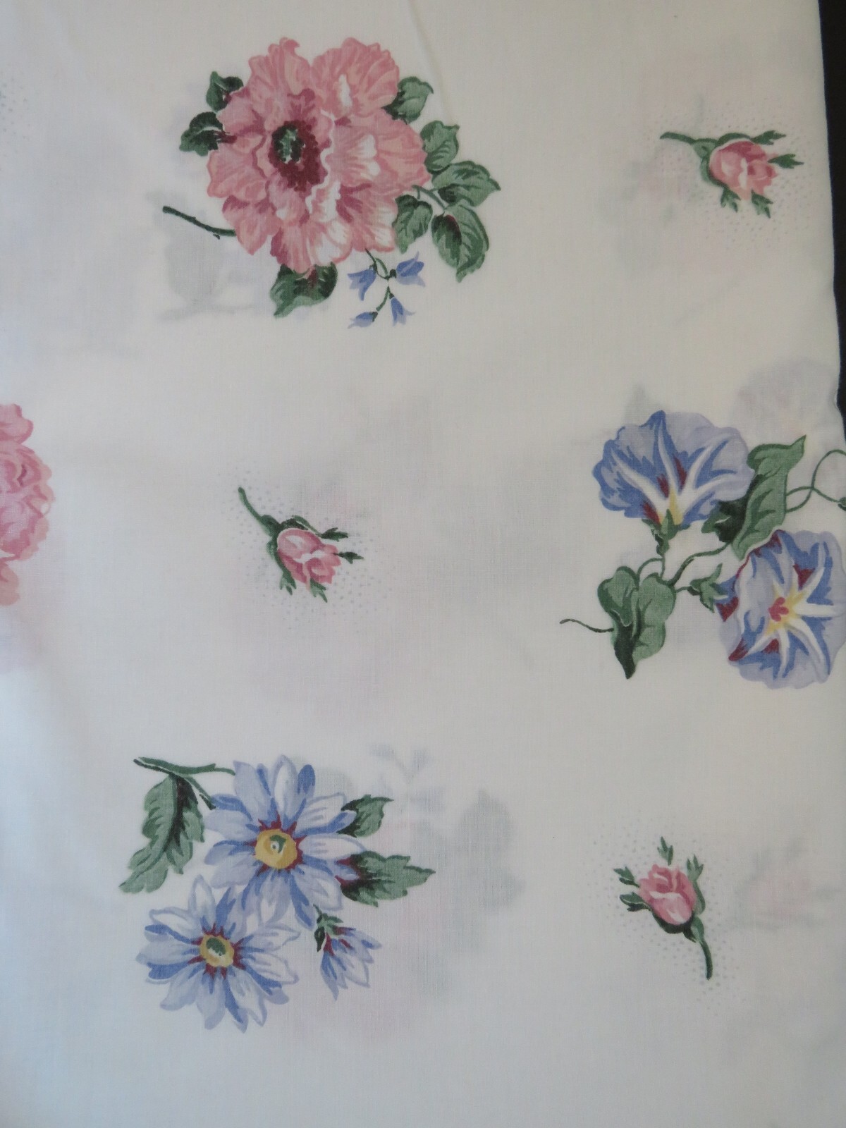 1980s FULL Flat Floral Sheet by Cannon - Matrimonial Roses Daisies ...