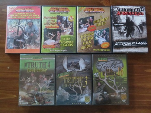 7 HUNTING DVD LOT; WHITETAIL ADRENALINE, ROGER RAGLIN. DEER, BULL ELK ...
