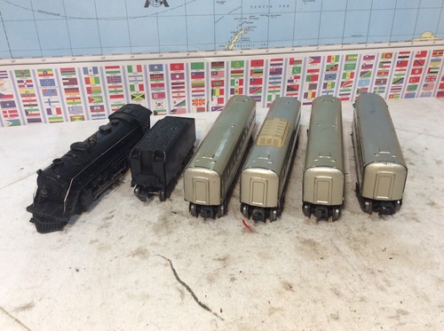 Marx/Lionel - Steam Engine Metal SET and 4 Tin Toy Passenger Car O ...