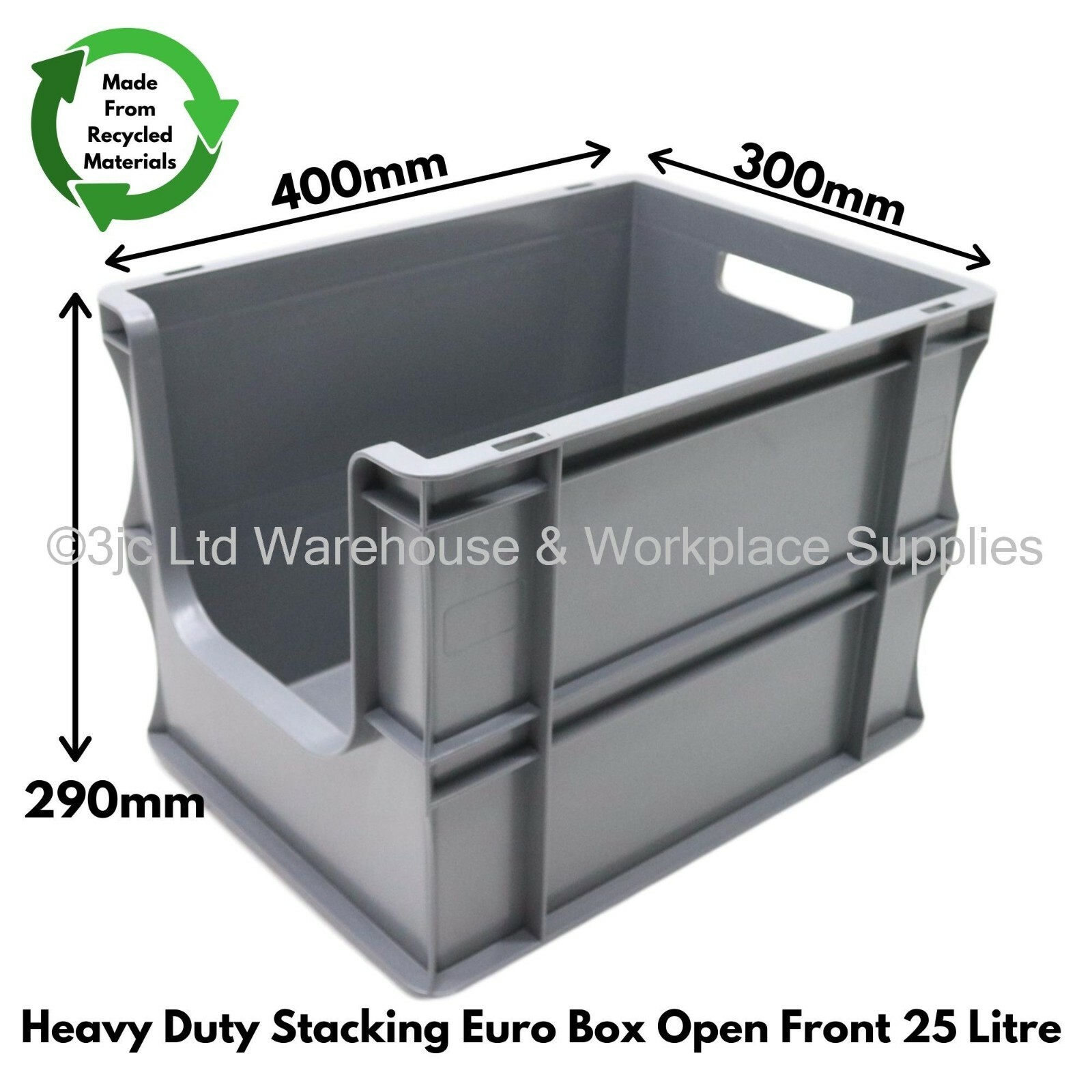 NEW Strong Grey Industrial Plastic Eurobox Containers Storage Boxes Box ...
