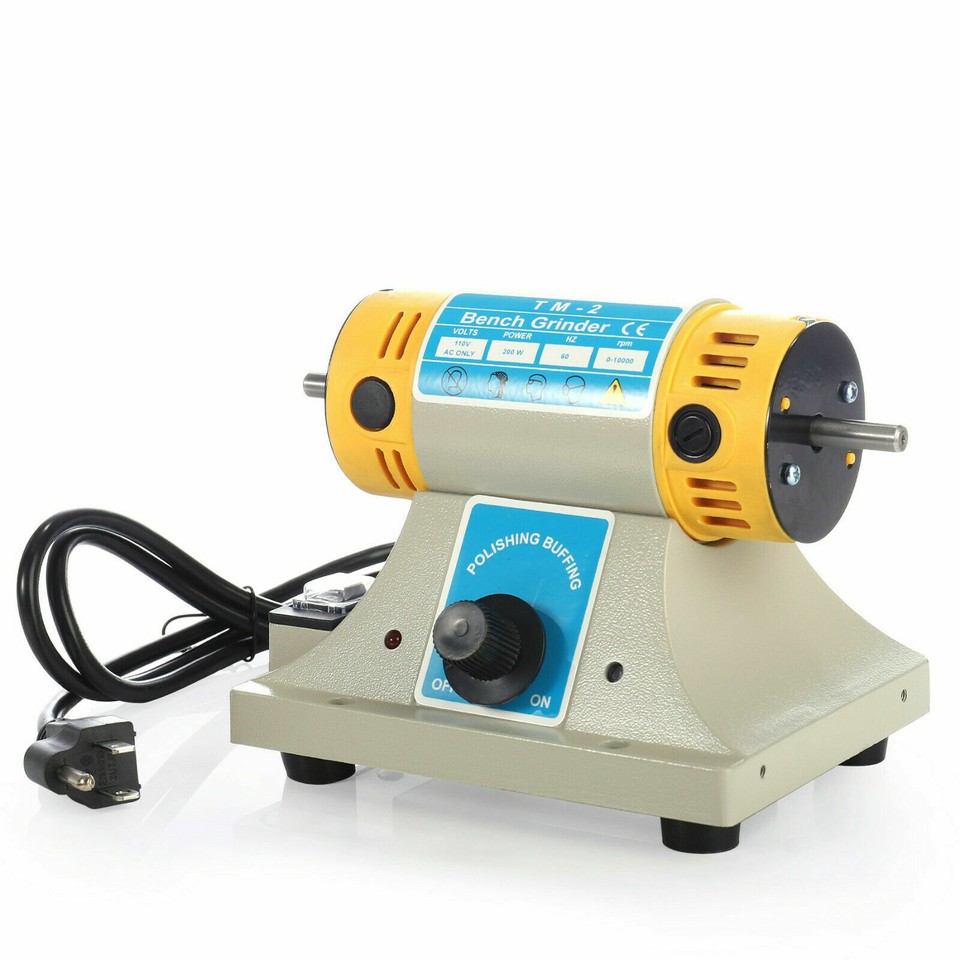 Bench Buffer Polisher 200W Mini Jewelry Rock Polishing Grinding Buffer ...