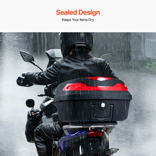 48L Motorcycle Rear Storage Top Case Tail Box Scooter Trunk Luggage ...