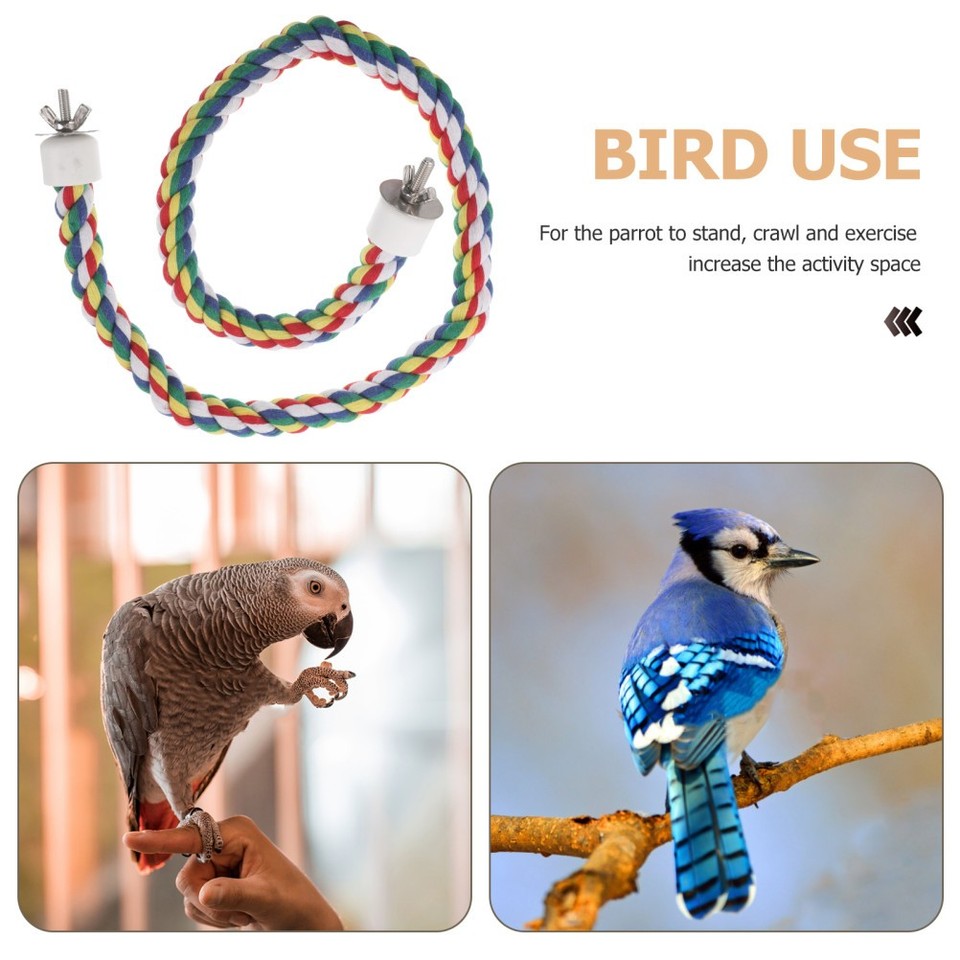 Parrot Bird Stand Climbing Rope Perch Swing Cage Accessories Stands for ...