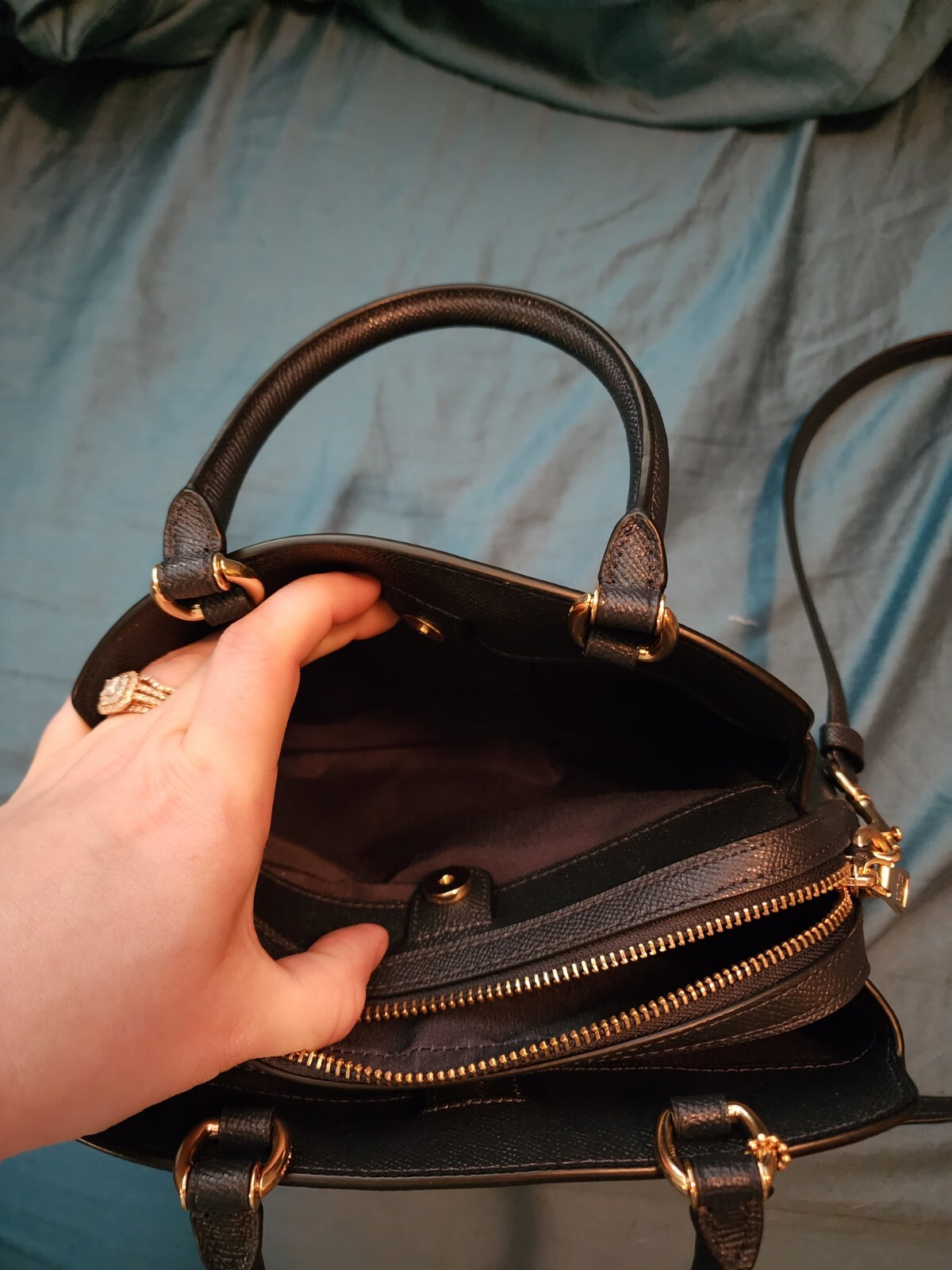 COACH Cross grain Leather Mini Lillie Carryall Satche… - Gem