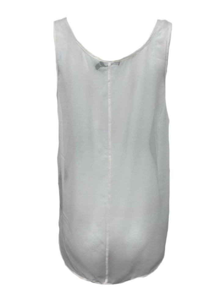 BLK DNM Women's White Silk Transparent Tank 10 Top Size L NWT | eBay