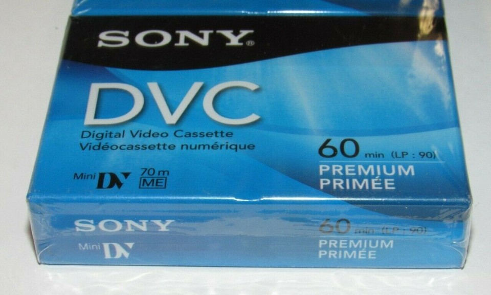 2 New Sony DVC Digital Video Cassettes Tapes Premium! New Sealed! 60 ...
