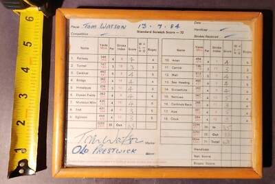 7-13-1984 Tom Watson Signed Auto Golf Scorecard Old Prestwick *unique ...
