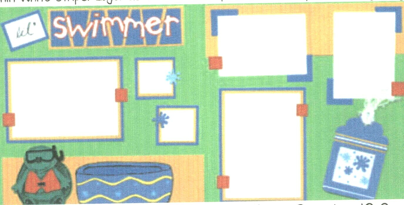 Swimmer Swim Pool Summer Vacation Water Paper Piecing Scrapbook Page ...