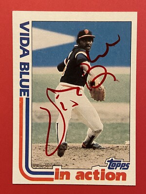 VIDA BLUE Hand Signed 1982 Topps #431 SF Giants Oakland A’s Autograph ...