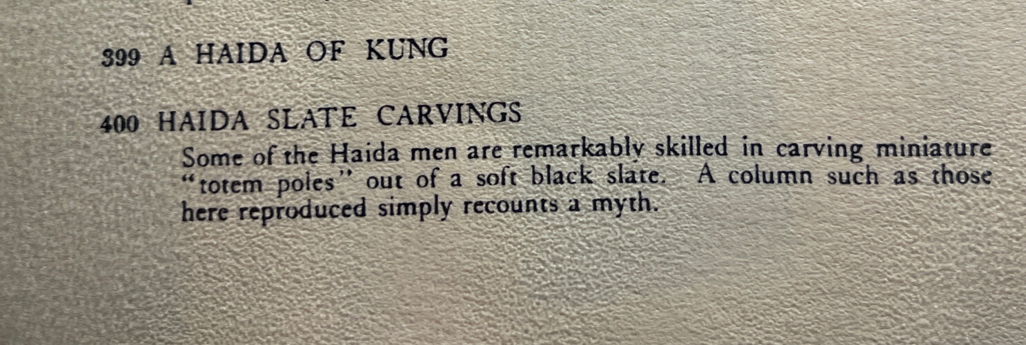 400 Edward Curtis “Haida Slate Carvings” Native American Photography ...