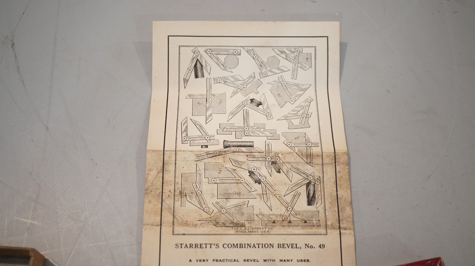 Starrett No. 49 Combination Bevel Gauge Machinist Tool With ...