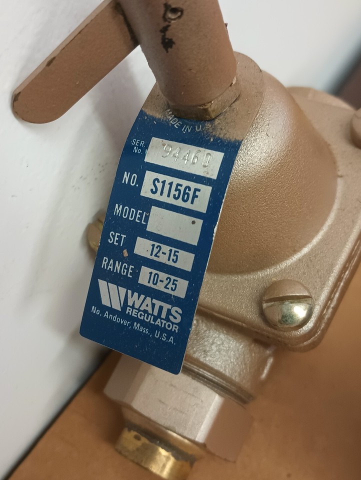 Watts S1156F Water Pressure Regulator. New! NOS Fast Fill EDP number ...