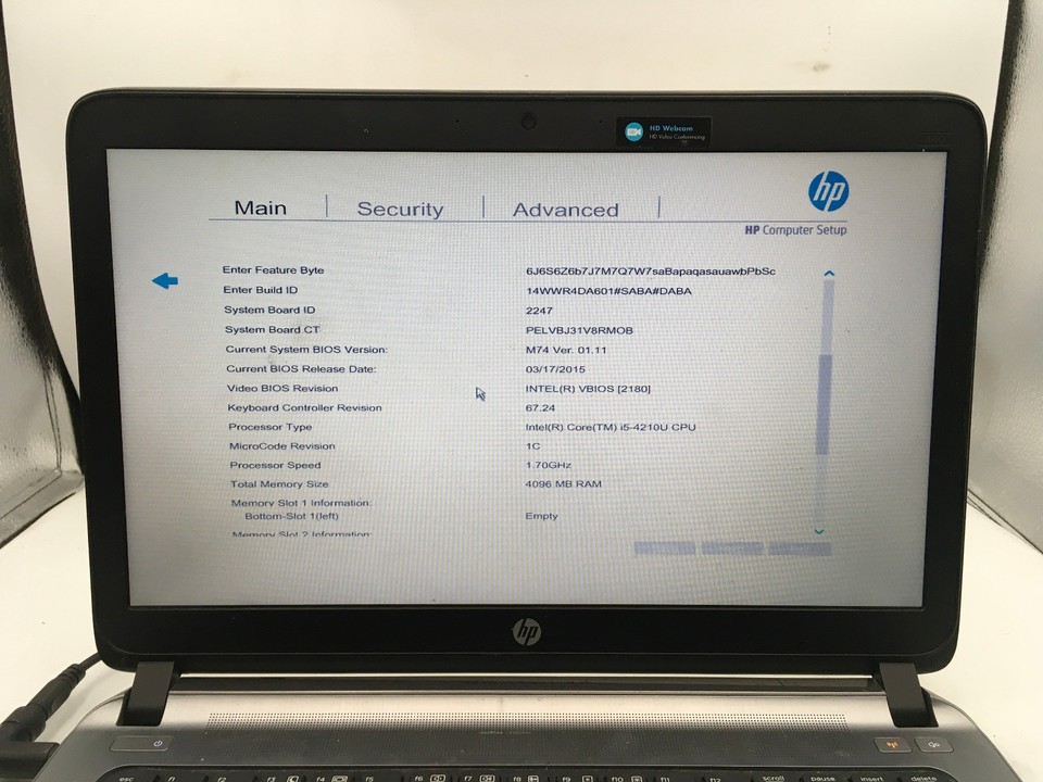 HP PROBOOK 440 G2 - BOOTS TO BIOS - INTEL I5 4210 - 4GB RAM -READ ...