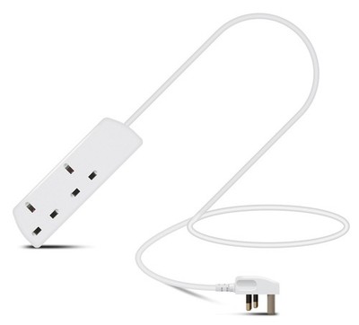2 Gang Two Way Extension Lead White 1mtr, 3mtr, 5mtr, 10mtr | eBay UK