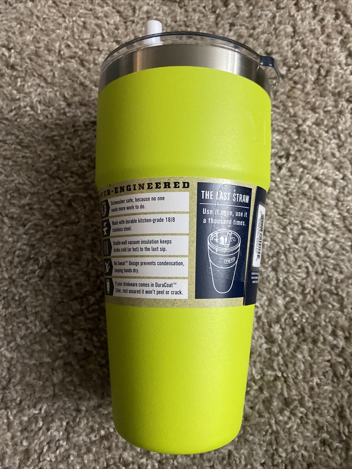YETI RAMBLER 26oz Cup With Straw & Lid - CHARTREUSE Color New In Hand ...
