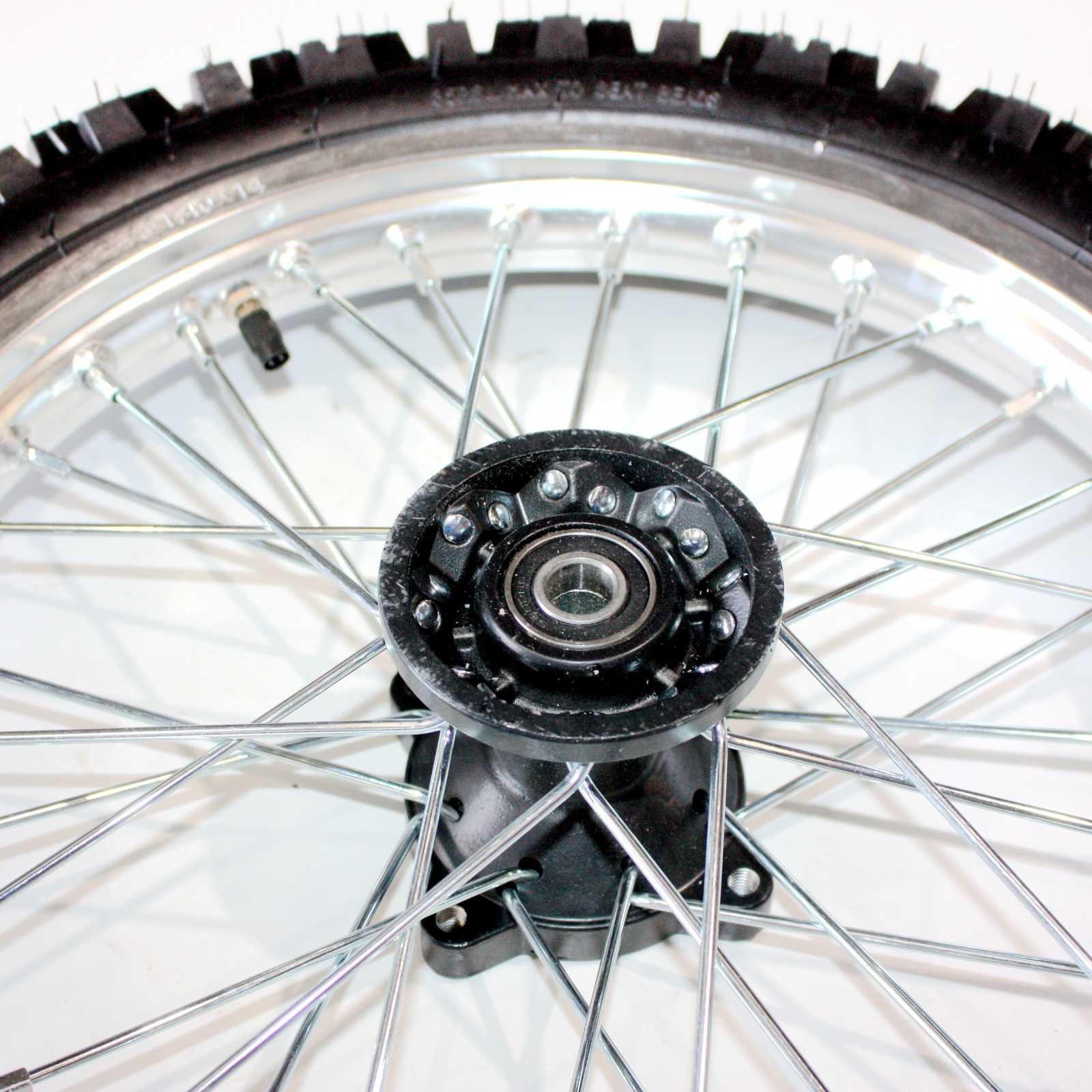 SILVER 15mm Axle 60/100- 14 14" Inch Front Wheel Rim Tyre Tire PIT PRO ...