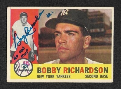 Bobby Richardson Autograph Signed Auto 1960 Topps New York Yankees Card ...