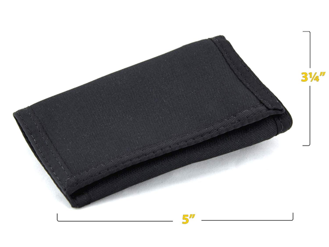 Men's Trifold Wallet With Inside ID Nylon Velcro Black Travel Gift Made ...