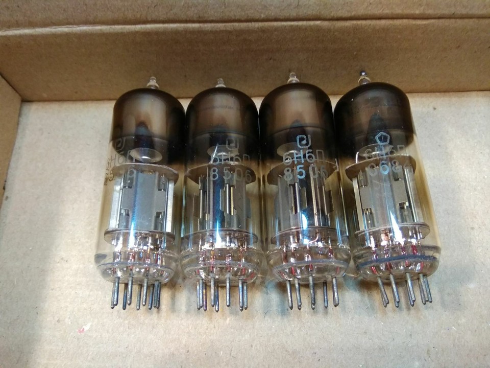 4pcs. 6N6P / E182CC / ECC99 Double Triode Tube,GOLD GRID! 80's ,Little ...