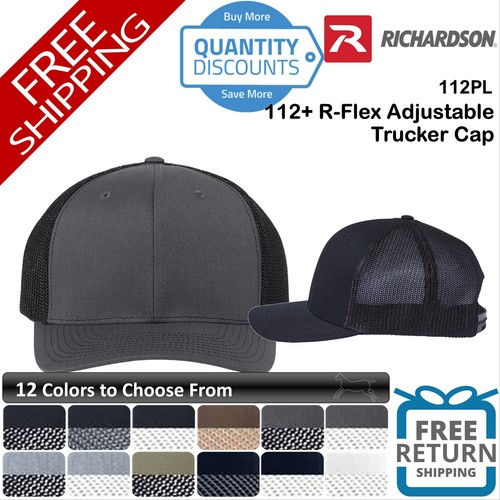 🔥 Richardson Men 112+ R-flex Adjustable Trucker Cap six-panel mid ...