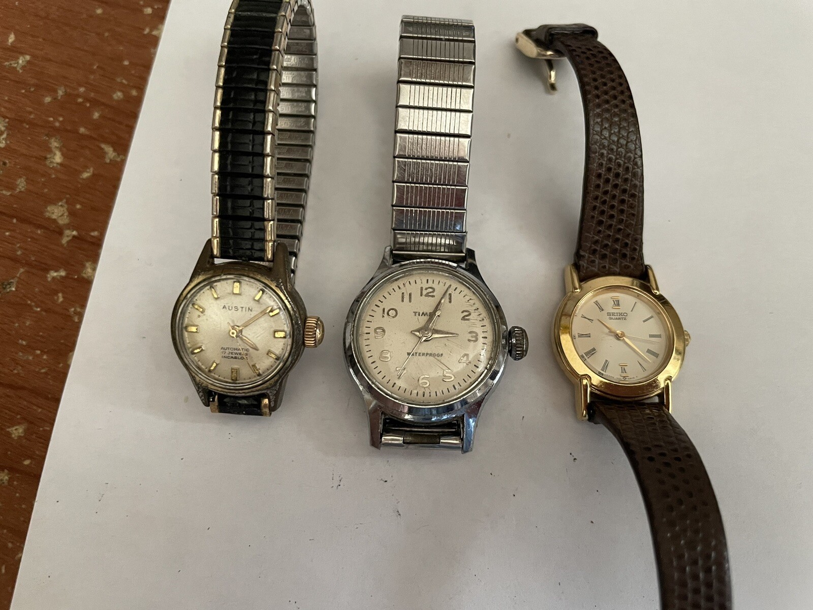 Lot of 3 Vtg Womens Wrist Watches Waterproof Timex Quartz Seiko Austin ...