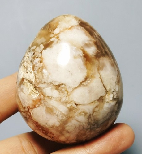 Natural Snowflake Cherry Blossom Agate Crystal Sphere Egg Reiki Stone ...