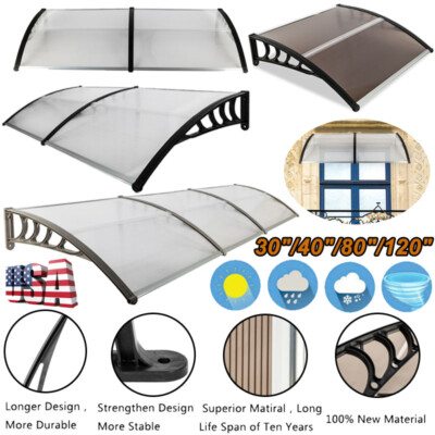 30/40/80/120" UV Protector Front Door Window Awning Cover Outdoor Patio ...