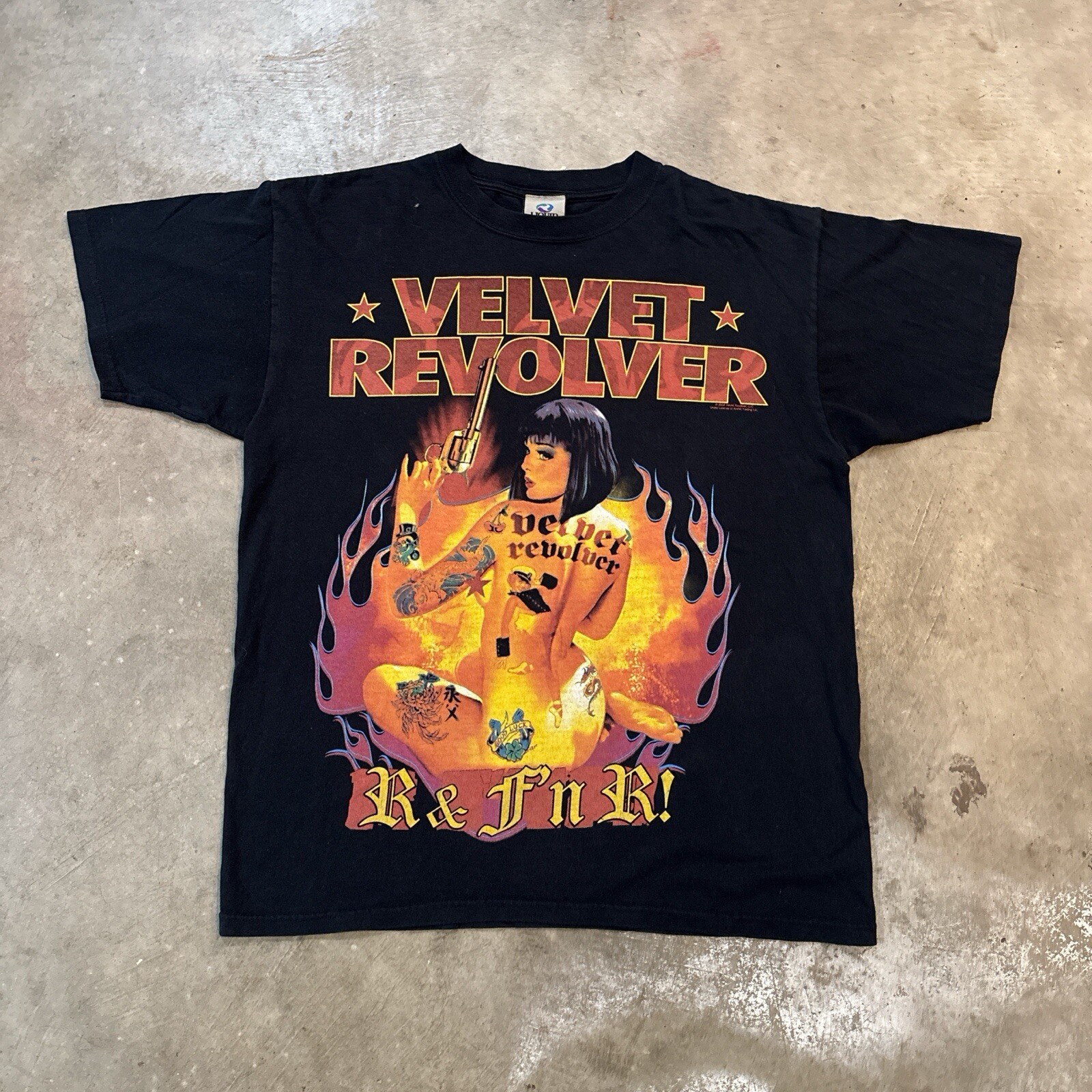 Vintage 2005 Velvet Revolver Liquid Blue Black T-Shir… - Gem