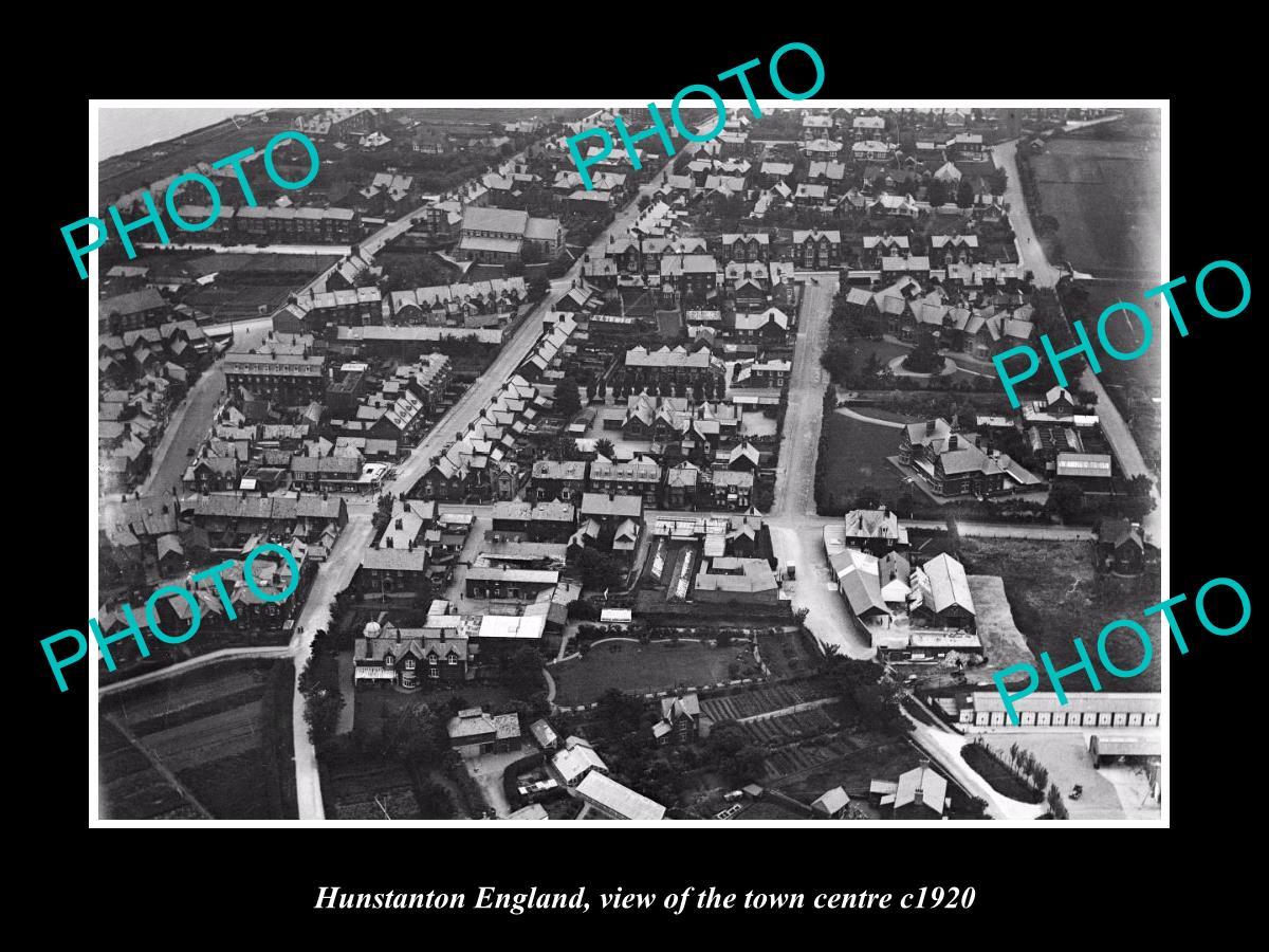 OLD LARGE HISTORIC PHOTO OF HUNSTANTON ENGLAND VIEW OF THE TOWN CENTRE ...