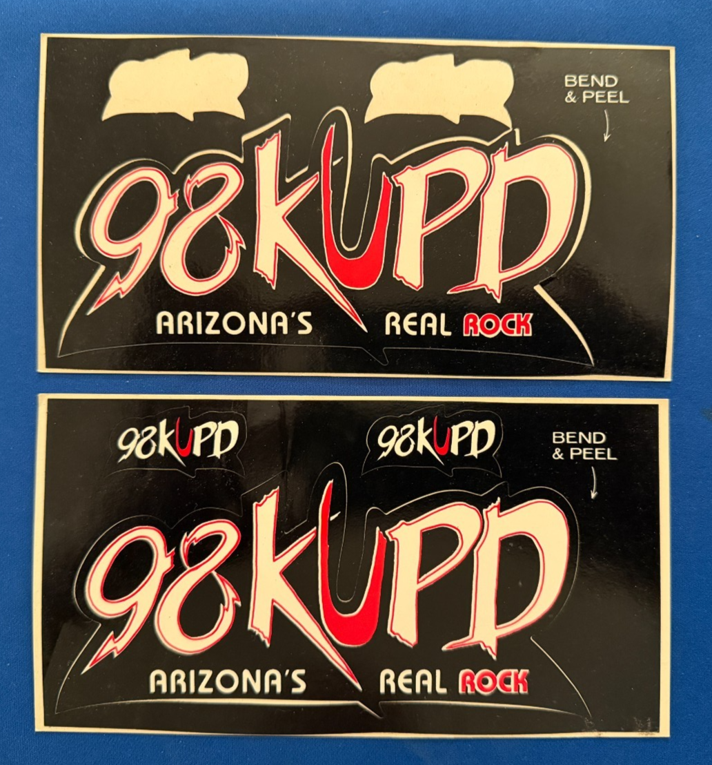 98 KUPD FM Radio Vintage 1989 Bumper Sticker Decals Phoenix AZ Real ...