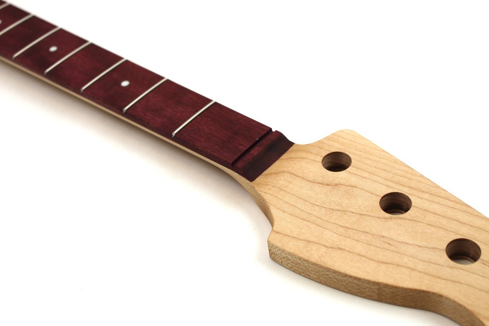 Bass Guitar Neck -Purpleheart on Hard Maple J Style Bass Fits Fender ...