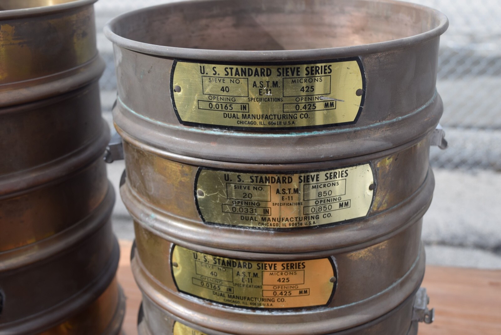 Qty~27 US USA Standard Testing Sieve Stacking 8" Brass Frame & Mesh ...