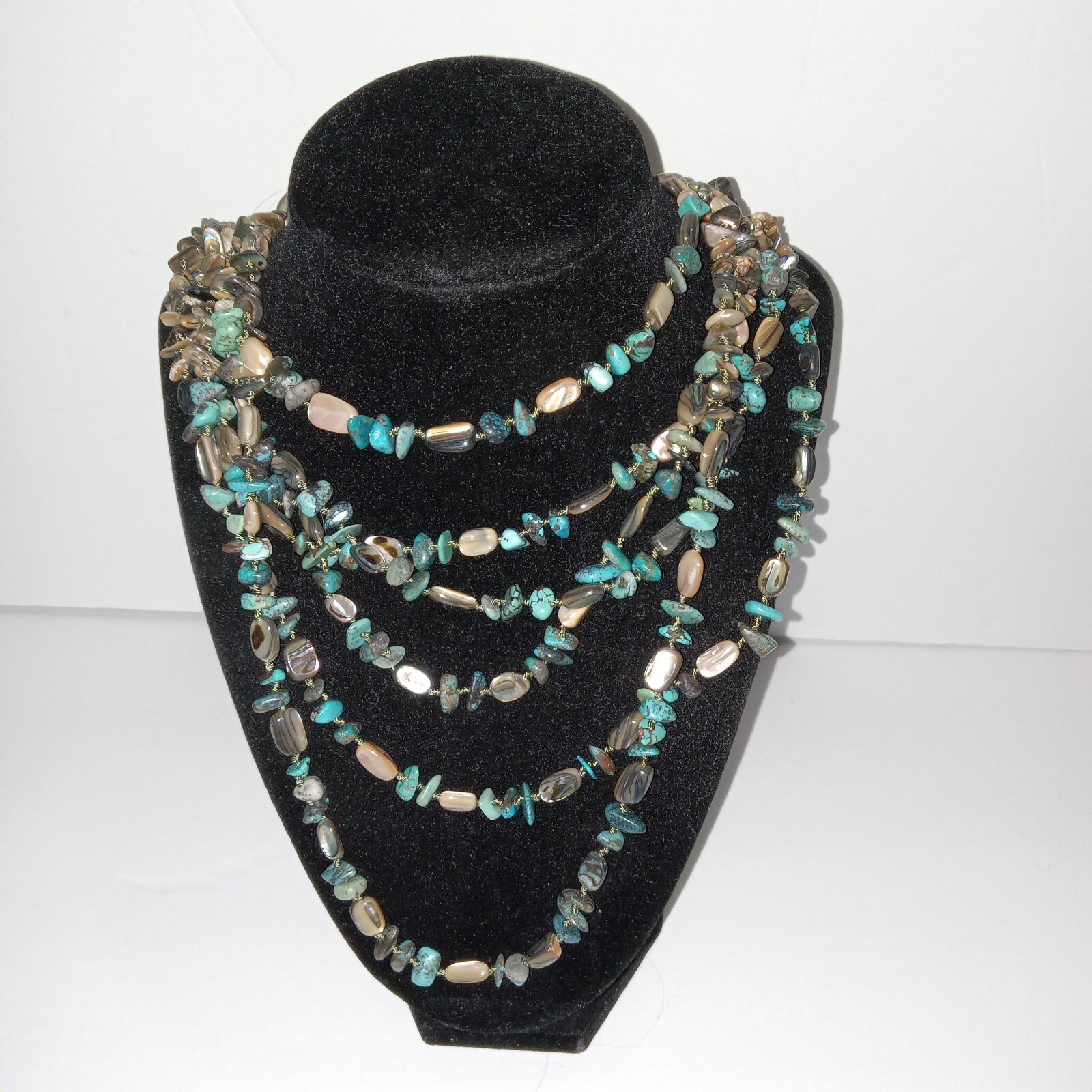 Native American Multi Strand Abalone Shell & Turquois… - Gem