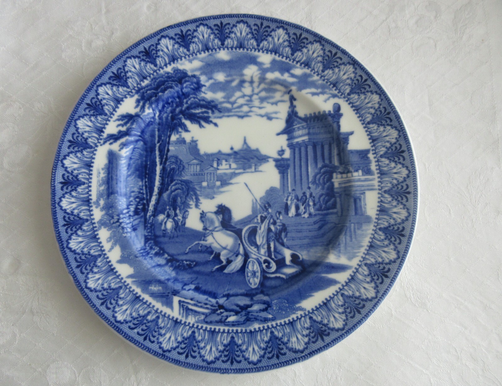 Vintage Cauldon Blue & White plate, Chariot pattern, 11 in (28 cm ...