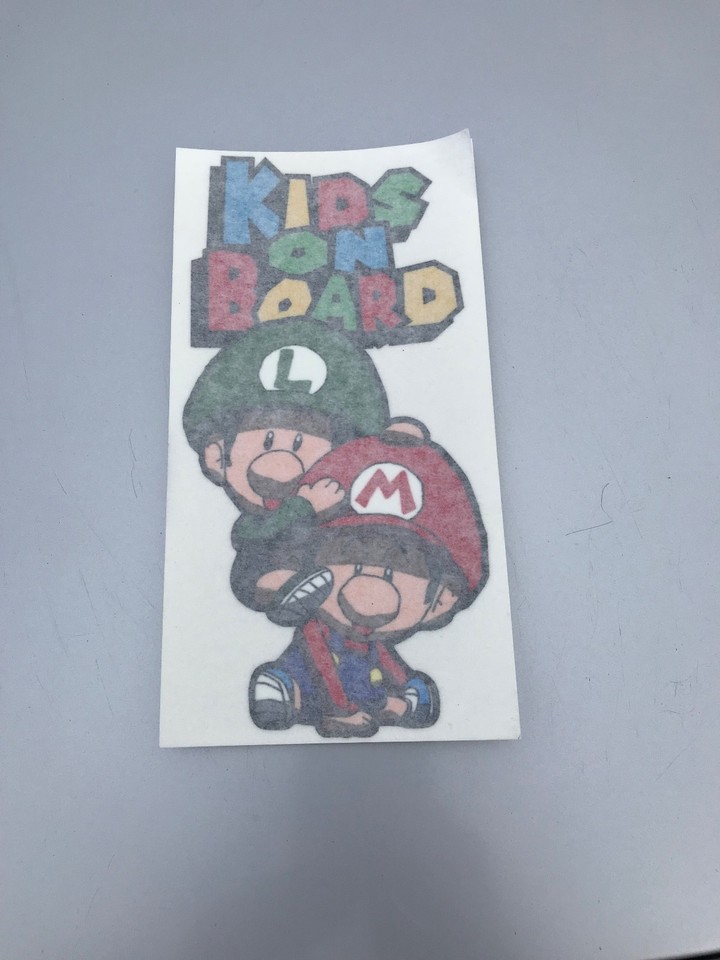 Super Mario Kids On Board Bumper Sticker Decal Sticker Super Mario and ...
