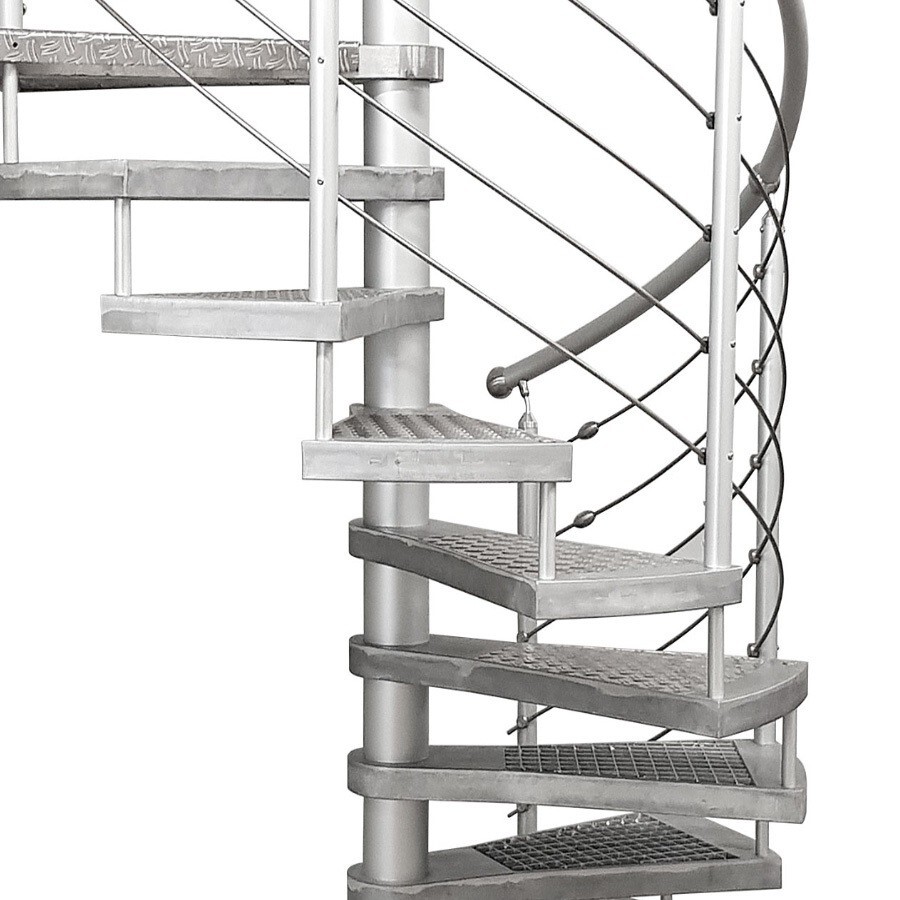 Outdoor Spiral Staircase Kit Aluminum Step Railing Handrail Spacer Dia ...