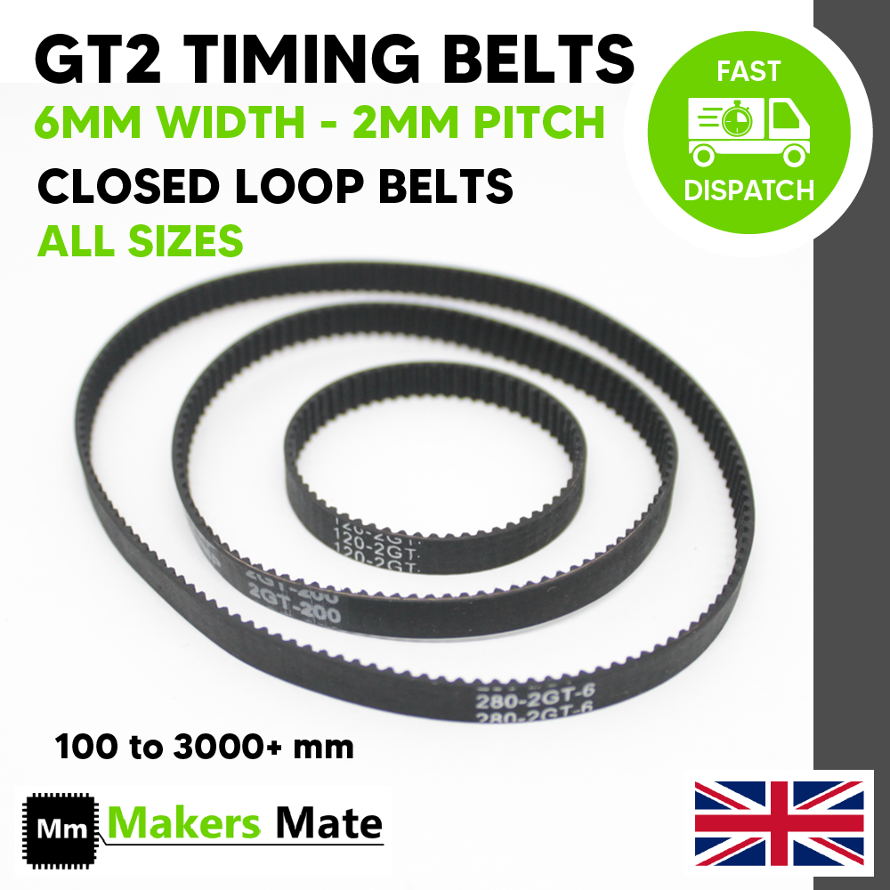 GT2 Timing Belt 2mm Pitch 6mm Width Closed Loop Belts for Pulley CNC 3D ...