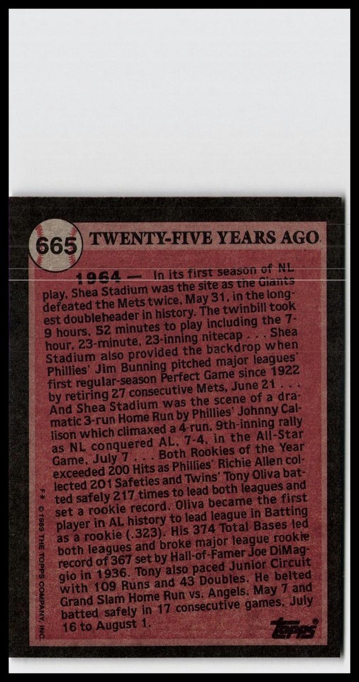 1989 Topps #665b Tony Oliva Minnesota Twins | eBay