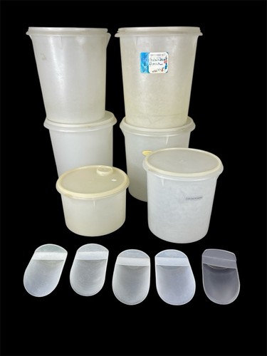 6 Tupperware Clear Plastic Storage Containers Canisters With Lids ...