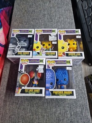 Funko Pop Simpsons Fly Boy Bart, King Homer, Demon Lisa, Treehouse of ...